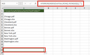 Excel function to list files in a folder without VBA - Excel Off The Grid