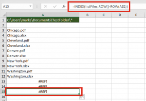 Excel function to list files in a folder without VBA - Excel Off The Grid
