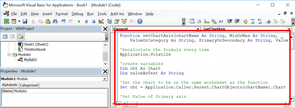 How To Set Chart Axis Based On A Cell Value