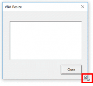 Resize a UserForm with VBA or Windows API - Excel Off The Grid