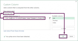 Power Query - Running Total - Excel Off The Grid