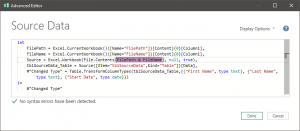 Change the Power Query source based on a cell value