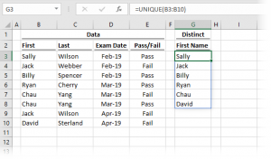 UNIQUE function in Excel (How to + 6 Examples)