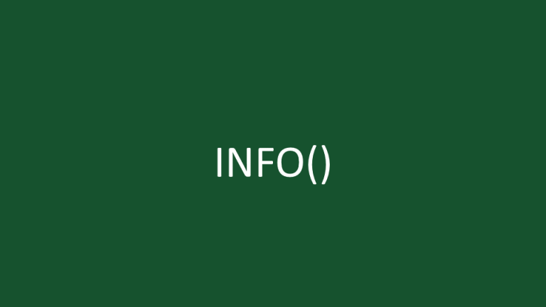 Info Function In Excel Excel Off The Grid 1884