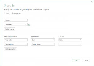 How to use Power Query Group By to summarize data