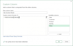 How to use Power Query Custom Functions
