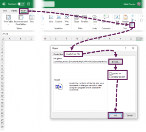 5 quick ways to embed a Word document in Excel
