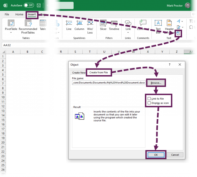 5 Quick Ways To Embed A Word Document In Excel
