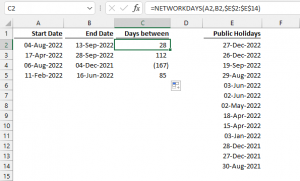 How to subtract dates in Excel to get days