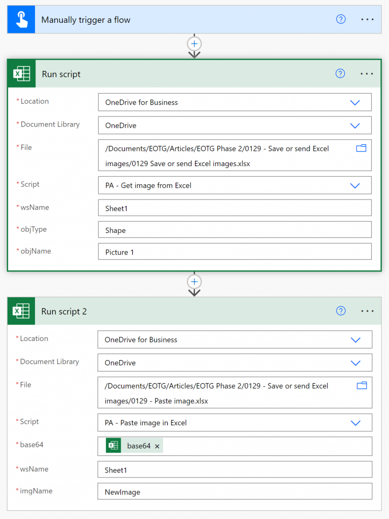 How to email or save Excel images with Power Automate