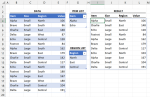 How to FILTER by a list in Excel (including multiple lists)