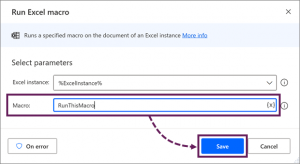How to run Excel macros from Power Automate Desktop