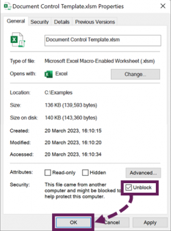 Document Control Template Installation Guide - Excel Off The Grid