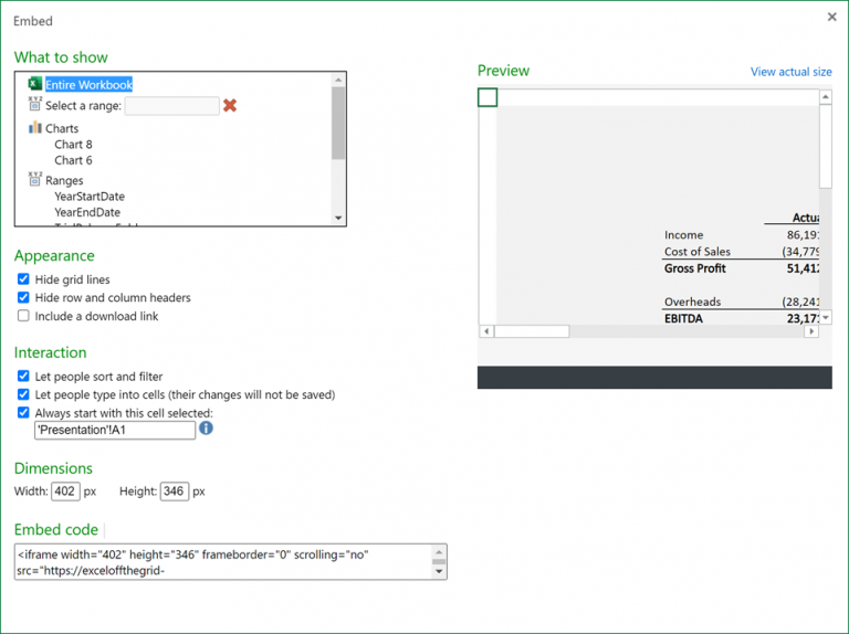 How to make an interactive view-only dashboard from Excel - Excel Off ...