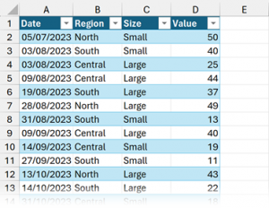How to create chart data with Power Query