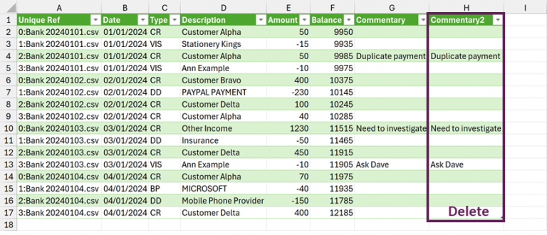 How to add manual information to a query (commentary & references)