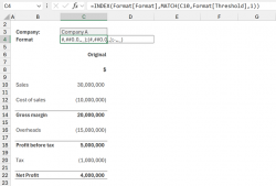 Change number format based on a cell value in Excel