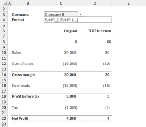 Change number format based on a cell value in Excel
