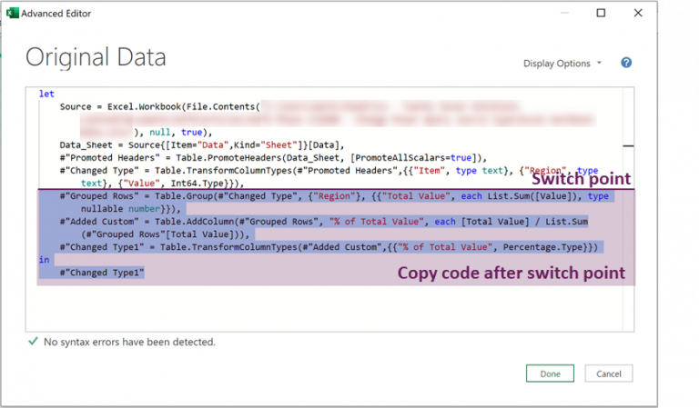 How to change source connector in Power Query
