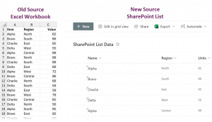 How to change source connector in Power Query