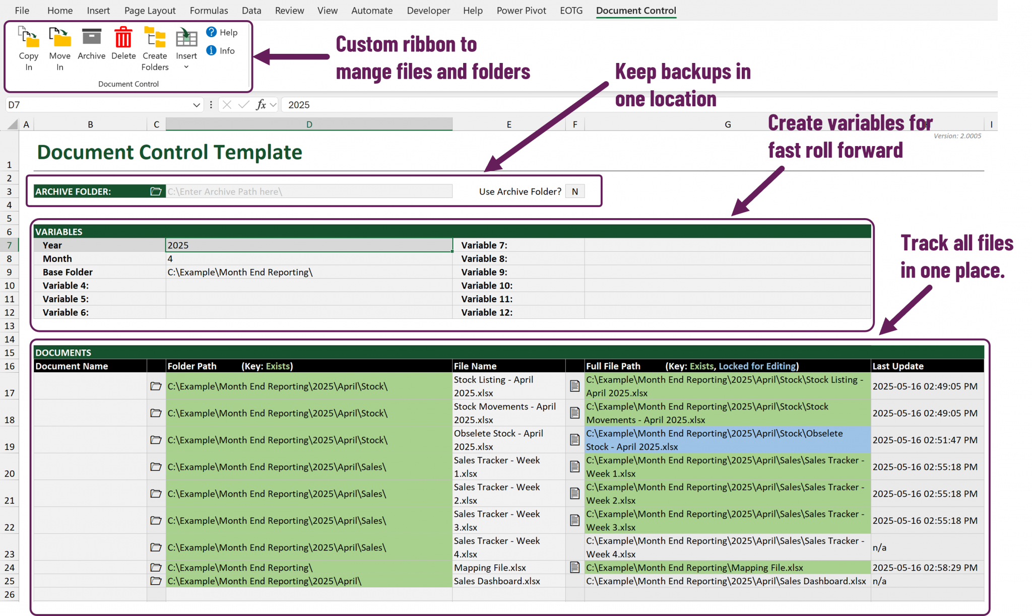 Document Control Template - Excel Off The Grid