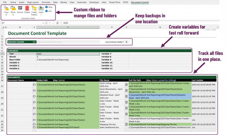 Document Control Template - Excel Off The Grid