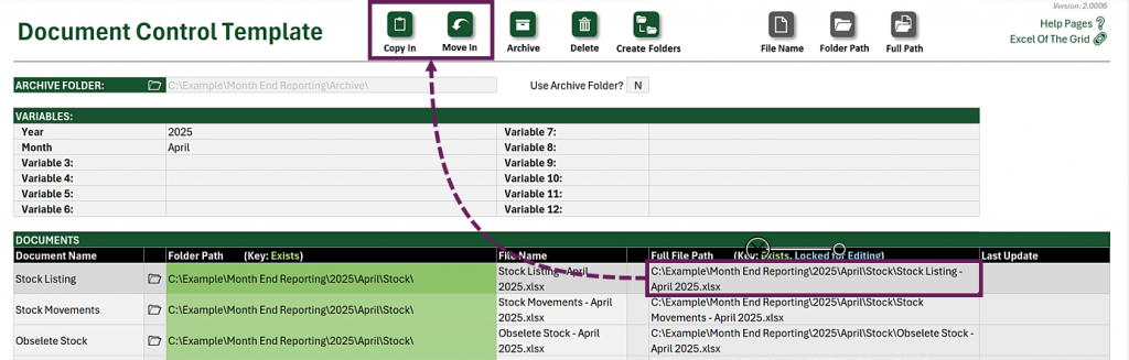 Document Control Template Feature Overview Excel Off The Grid